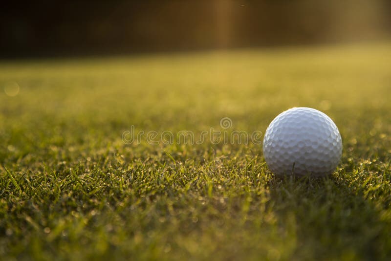 Golf course on a sunny day stock image. Image of ball - 324350925