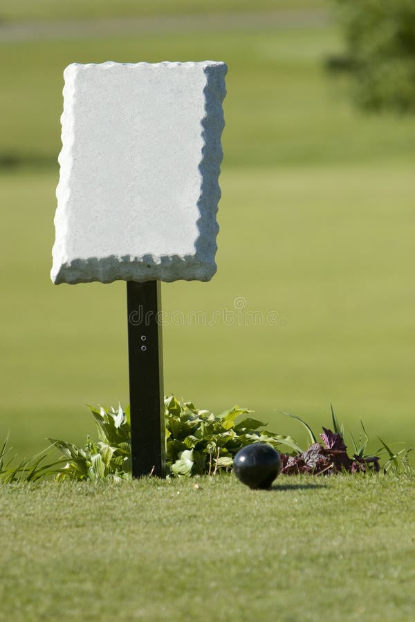 Golf Course Tee Identification Post Stock Image - Image of outdoor ...