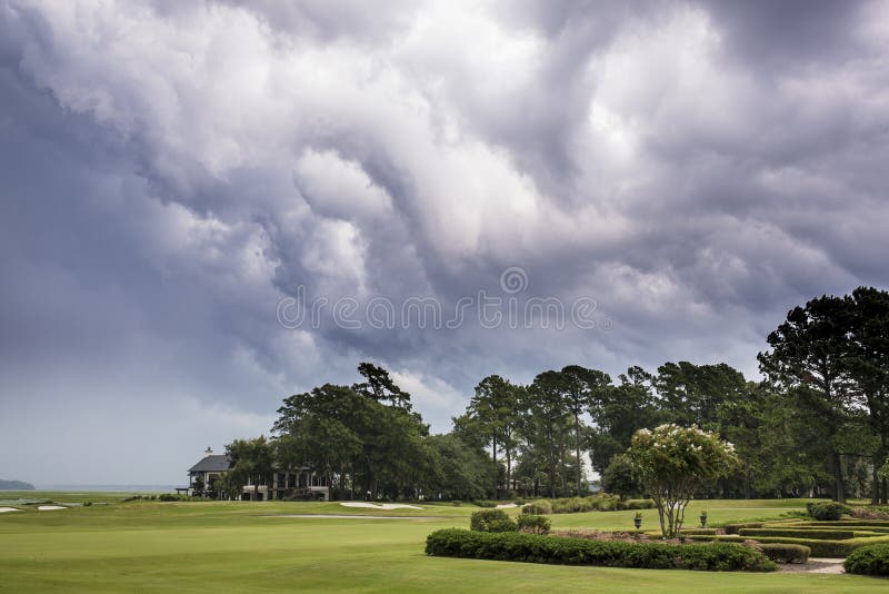 Golf course thunderstorm stock photo. Image of storm - 63457578