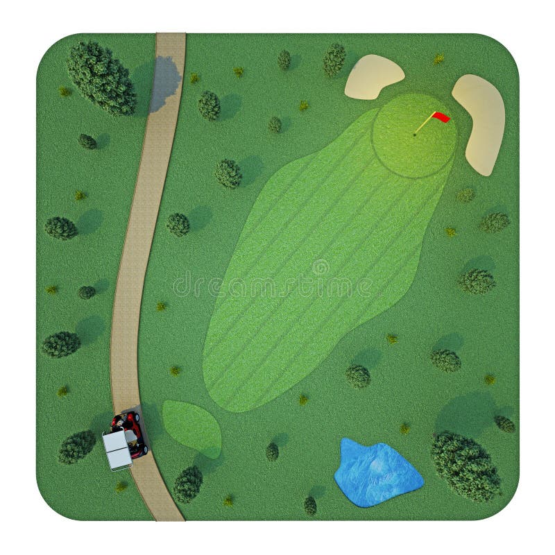 Golf course. top view stock illustration. Illustration of flag - 75761457