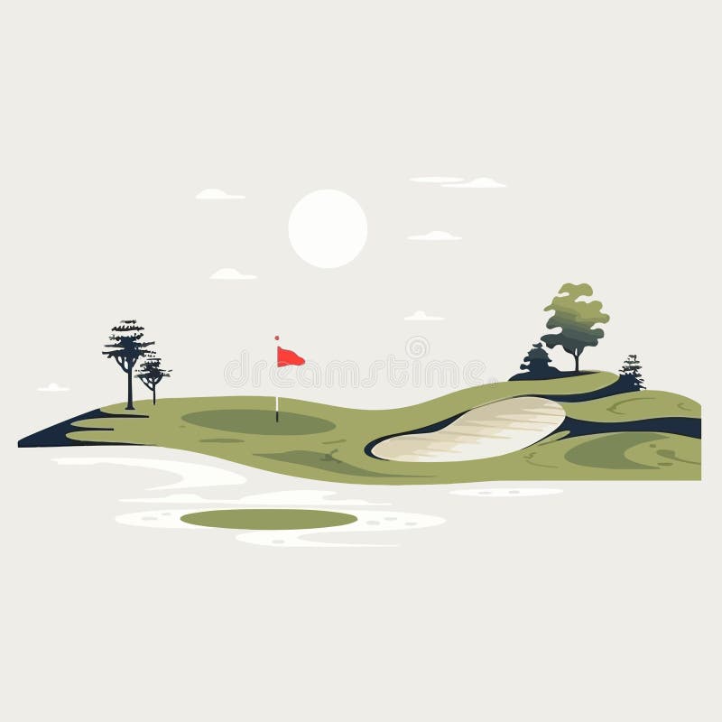 Golf Course Vector Flat Minimalistic Isolated Illustration Stock Photo ...