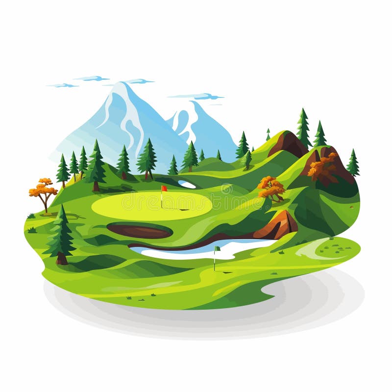 Golf Course Vector Flat Minimalistic Isolated Illustration Stock Vector ...