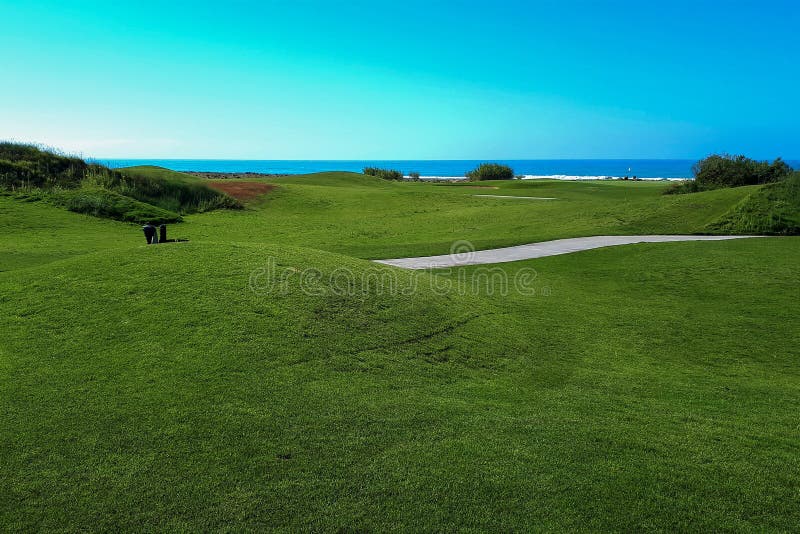 Golf Course. View of the Green Lawn. Stock Photo - Image of irrigation ...