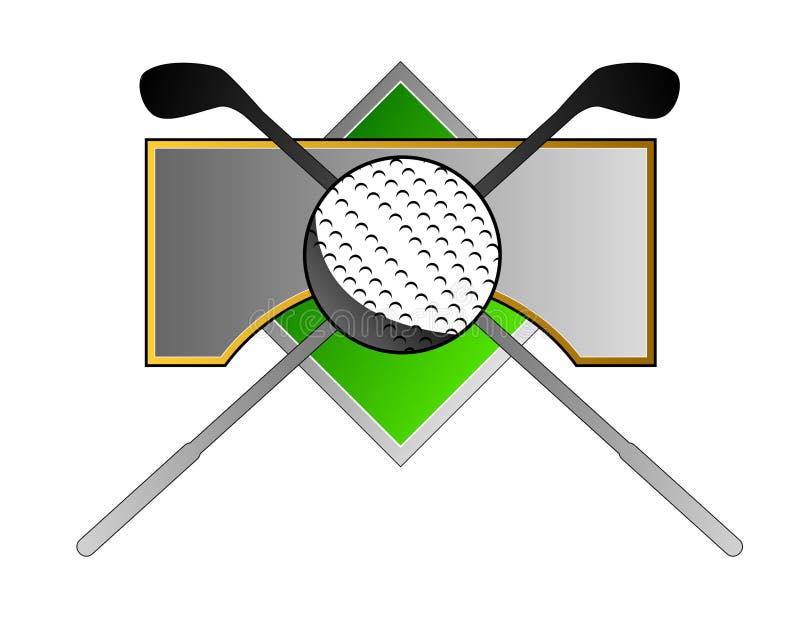 Golf Crest with Club and Ball Stock Illustration - Illustration of ball ...