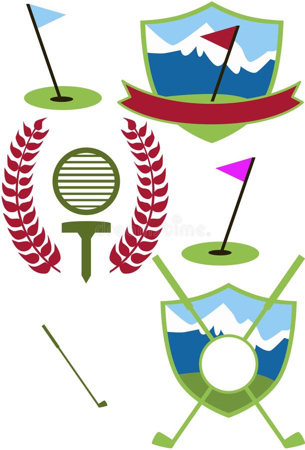 Golf stickers stock vector. Illustration of club, entertainment - 25442594