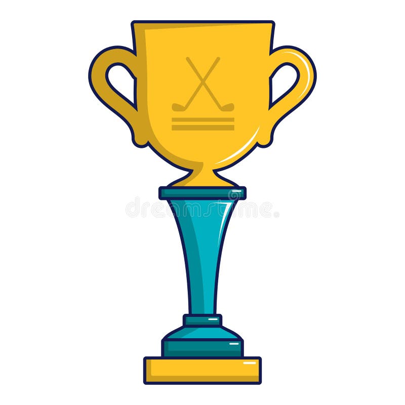 Golf Cup Winner Gold Icon, Cartoon Style Stock Vector - Illustration of ...