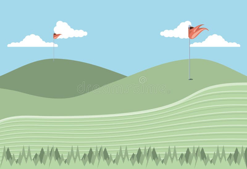 Golf curse scene icon stock vector. Illustration of game - 124735162
