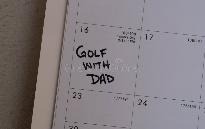 Golf with Dad Reminder stock image. Image of golfing - 313043123