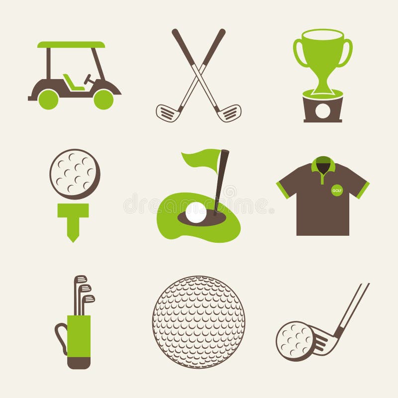 Golf stickers stock vector. Illustration of club, entertainment - 25442594