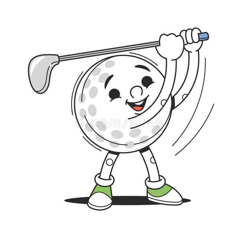 Golf Doodle Character Kicking Ball Stock Illustration - Illustration of ...