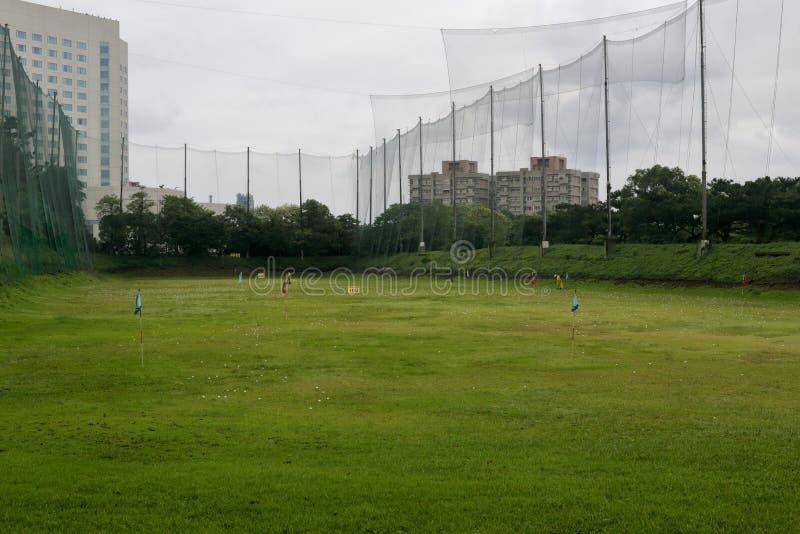 Golf Driving Range in Cloudy Day Stock Image - Image of hualian ...