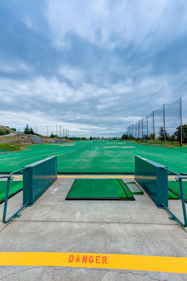 Golf Driving Range Stations Above Ground Stock Photo - Image of golf ...