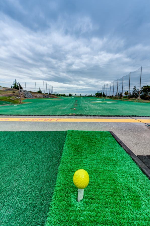 Golf Driving Range Stations Above Ground Stock Photo - Image of ...