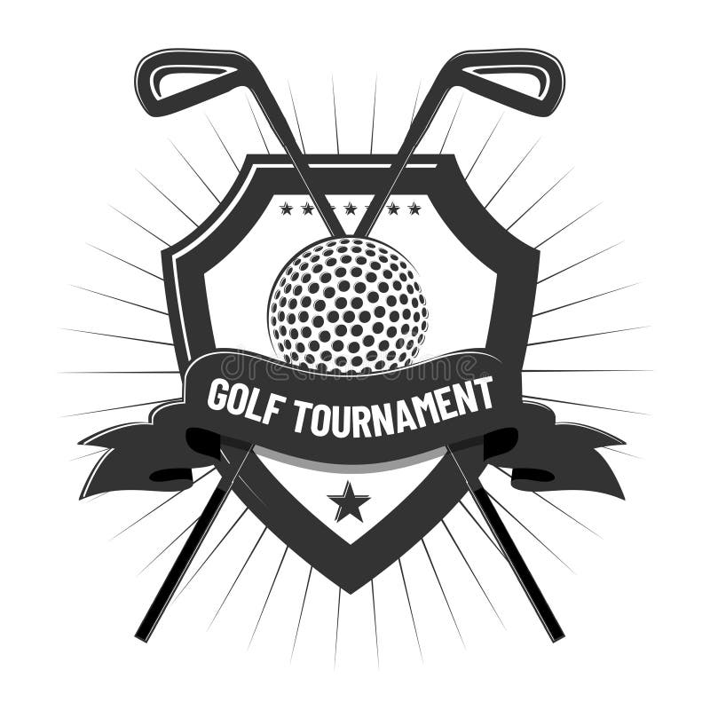 Golf Elements Design on White Background Stock Vector - Illustration of ...