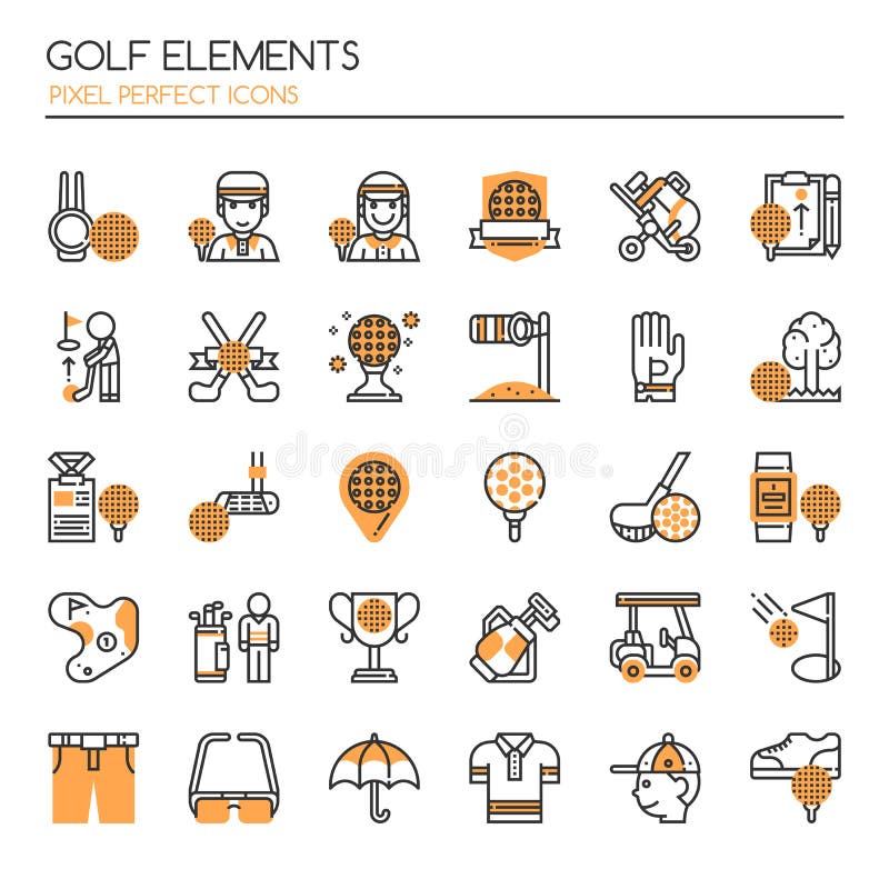 Golf elements stock vector. Illustration of irons, pencil - 10285373