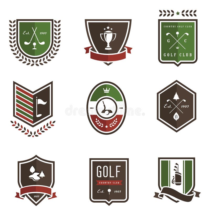 Golf emblems stock vector. Illustration of cloud, club - 7177478