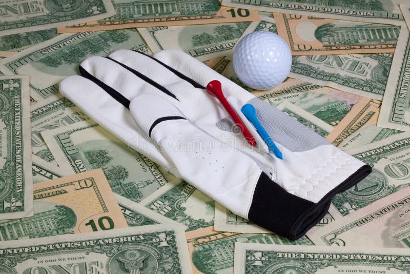Golf Equipments and US Money Stock Image - Image of activity, money ...