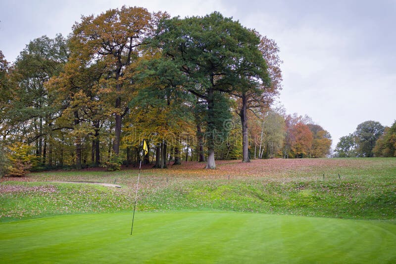 Golf Fairway in Autumn, UK Golf Course Stock Image - Image of autumn ...