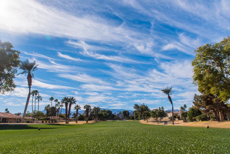 Golf Fairway is Green Surrounded by Brown Rough Stock Image - Image of ...