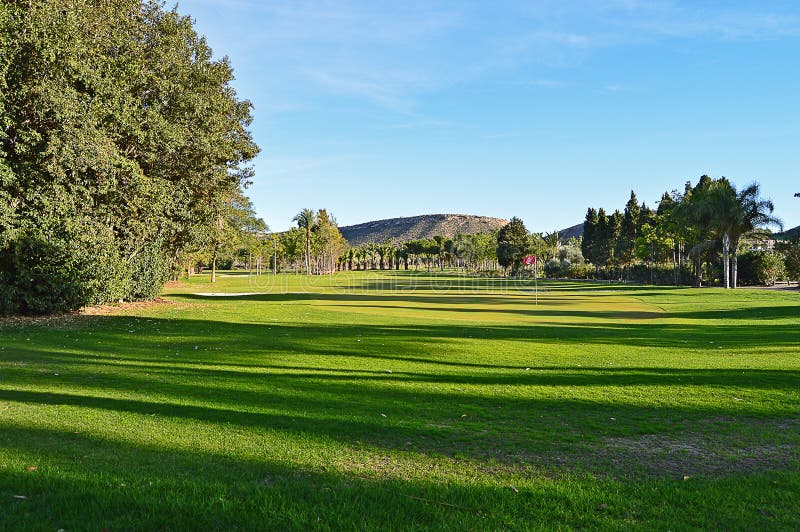 A Golf Fairway a Very Green Golf Course Stock Image - Image of driver ...