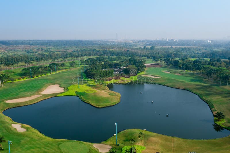 Golf field aerial stock image. Image of wide, park, residence - 5971271