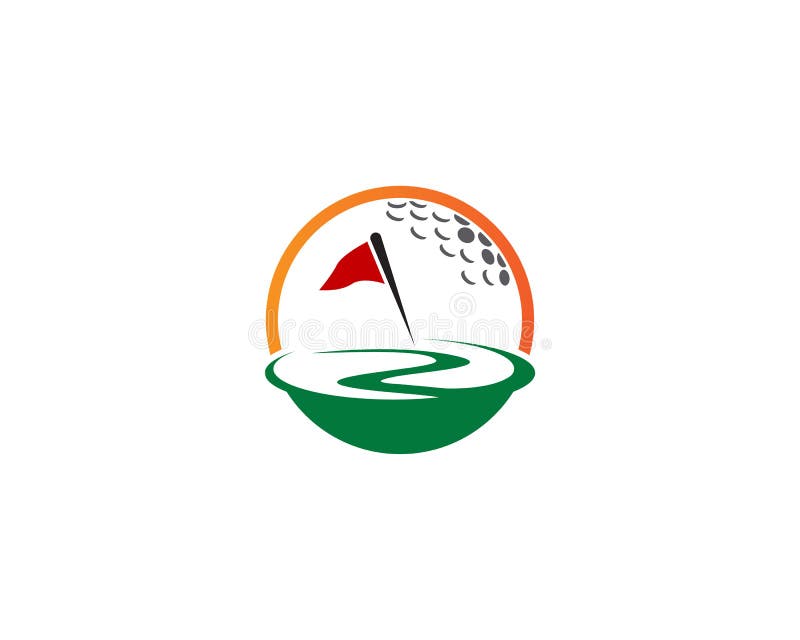 Golf Field Icon Logo Template Design Stock Illustration - Illustration ...