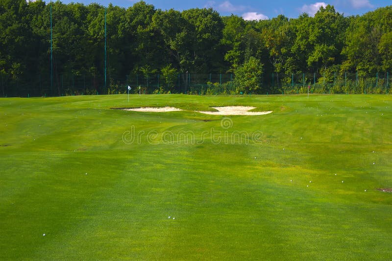 Golf Field Near the Forest at Autumn Stock Photo - Image of mountains ...