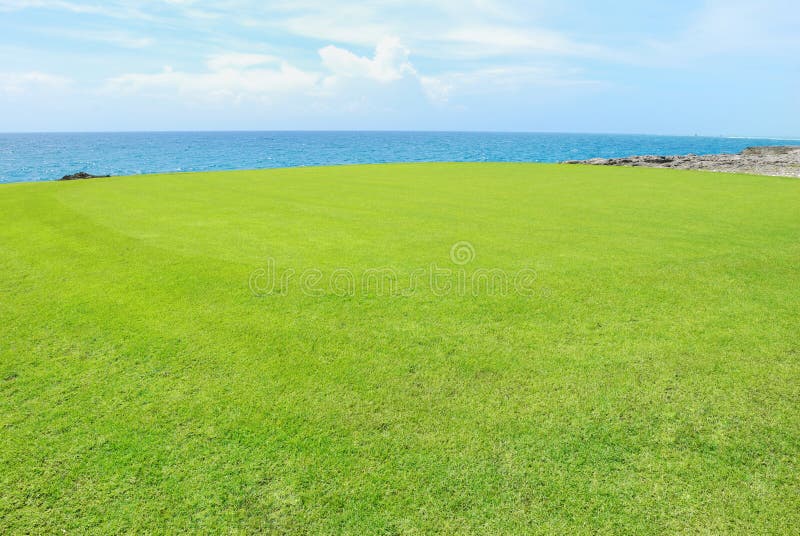 Golf field on a shore stock image. Image of grass, sport - 7814833