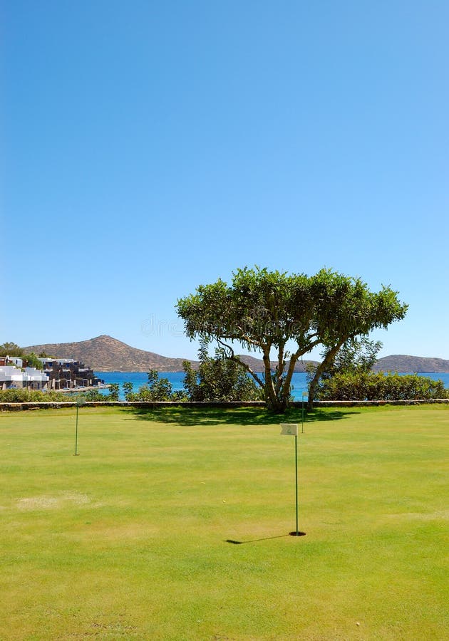 Golf Field Near Beach of the Luxury Hotel Stock Photo - Image of ...