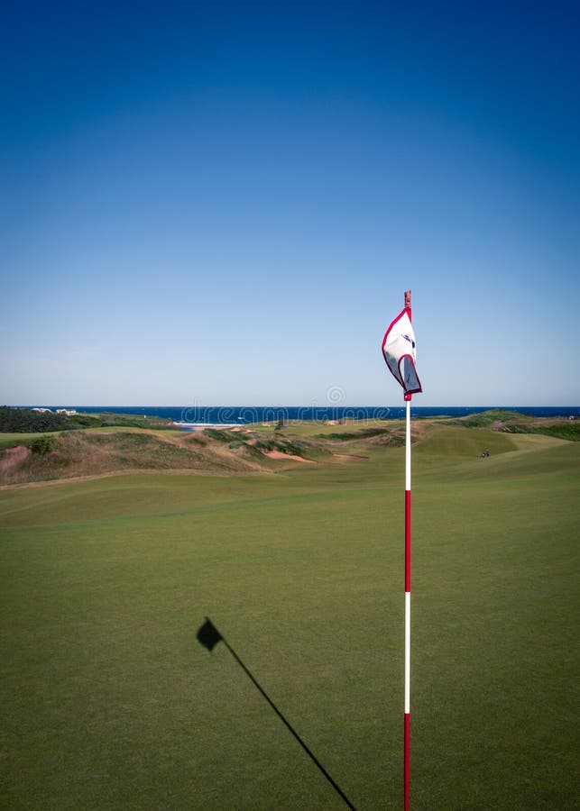 Golf flag on a golf green stock image. Image of green - 213496697