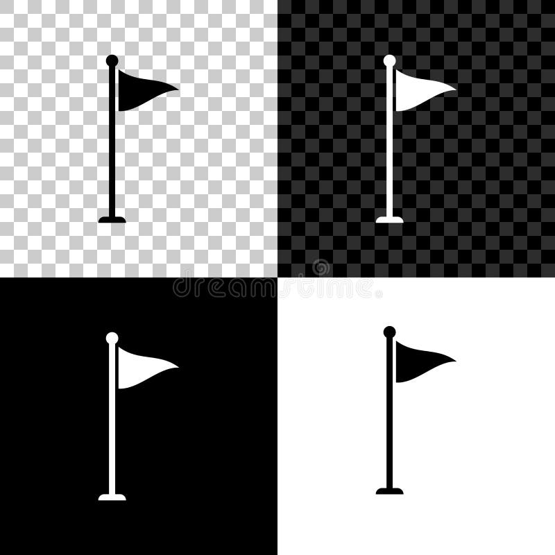 Golf Flag Icon Isolated on Black, White and Transparent Background ...