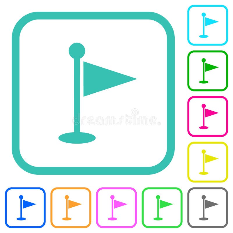 Golf Flag Solid Vivid Colored Flat Icons Stock Illustration ...