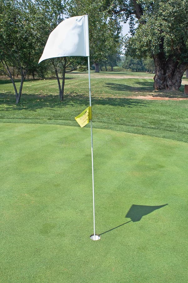 Golf flag waving stock image. Image of rough, hill, park - 26121361