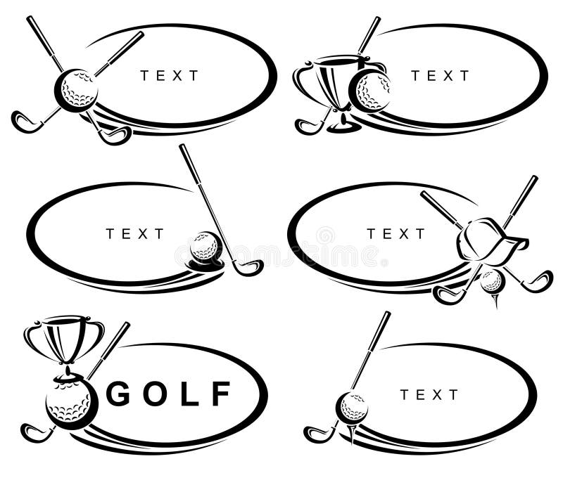 Golf Frame Set. Collection Icons Golf Stock Illustration - Illustration ...