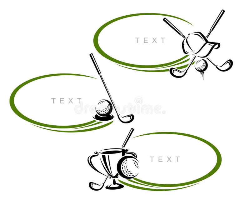 Golf Frame Set. Collection Icons Golf Stock Illustration - Illustration ...