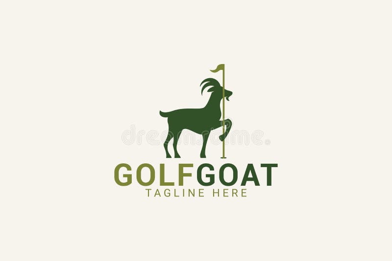 Golf Goat Logo with an Image of Agoat Holding a Golf Flag Stock Vector ...