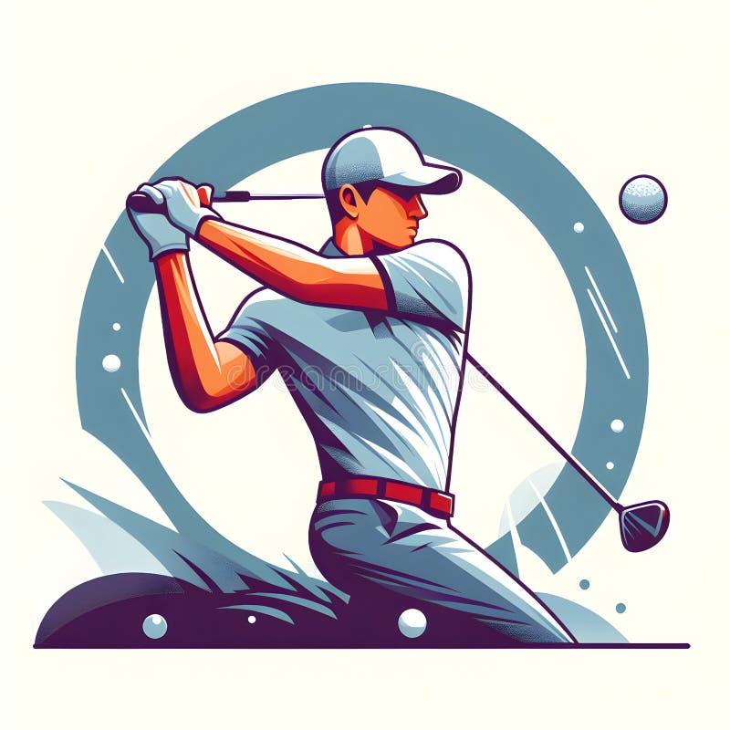 Golf Golfing Elegant Sport Cartoon Stock Illustration - Illustration of ...