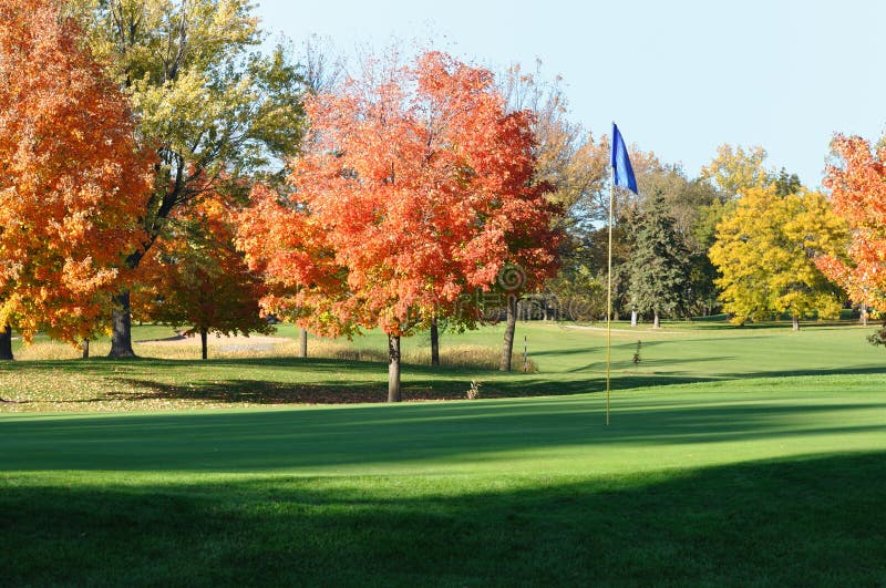 Golf Course Fall Autumn stock photo. Image of fallen, trap - 6979642