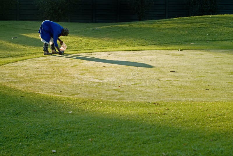 Golf green maintenance stock image. Image of game, outdoors - 2111809