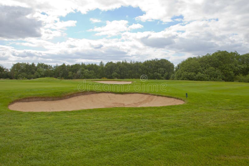 Golf Green with a Sand Field Stock Image - Image of bunker, britain ...