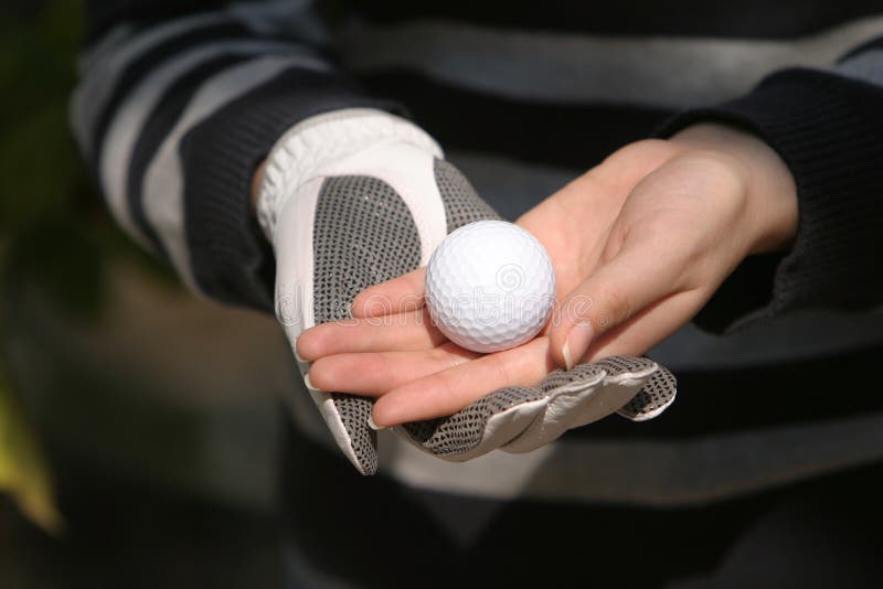 Golf on the hand stock image. Image of glove, hand, ball - 7368727