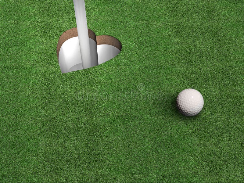 Golf Ball in a Heart Shape stock vector. Illustration of happy - 108151676