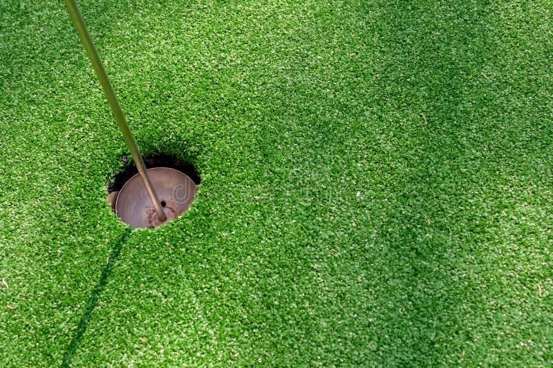 Golf Hole on Green with Artificial Grass Stock Image - Image of ...