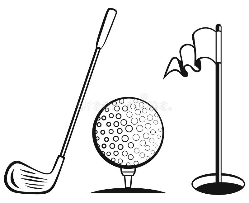 Golf icon set stock vector. Illustration of lawn, black - 31877733