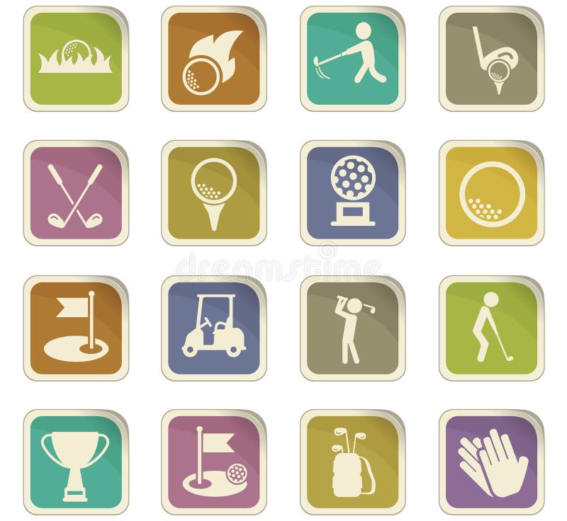Golf icon set stock illustration. Illustration of game - 89221481