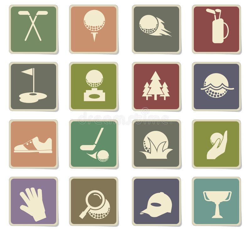 Golf icon set stock illustration. Illustration of blow - 89849230