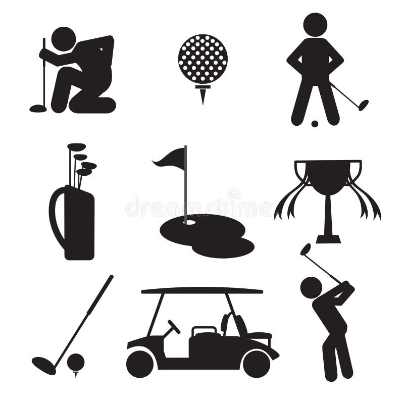 Modern Flat Design Golf Icon Set Stock Vector - Illustration of flat ...