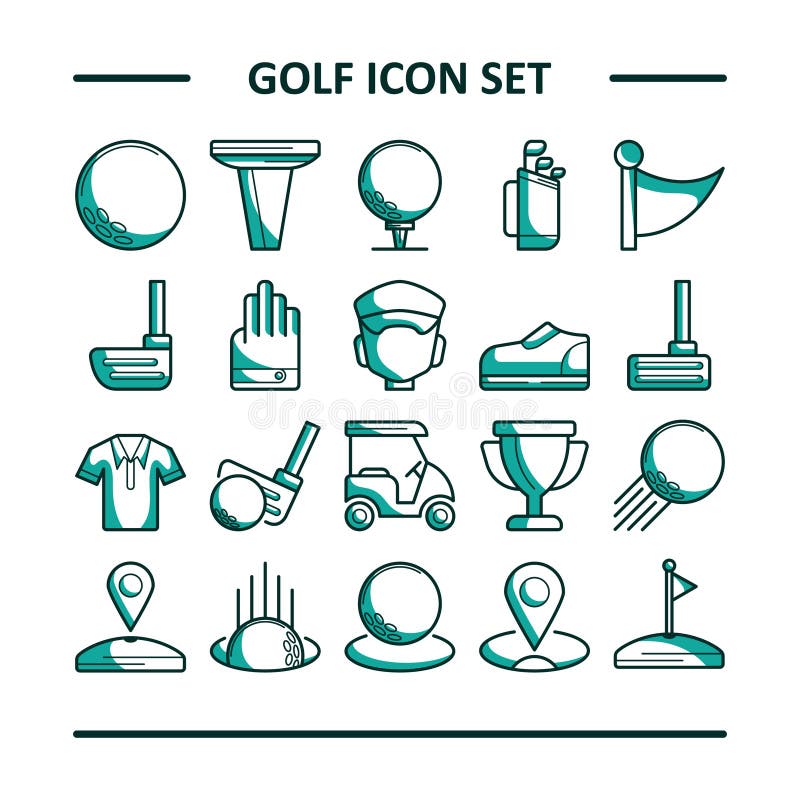 Golf Icon Set. Vector Illustration Decorative Design Stock Vector ...