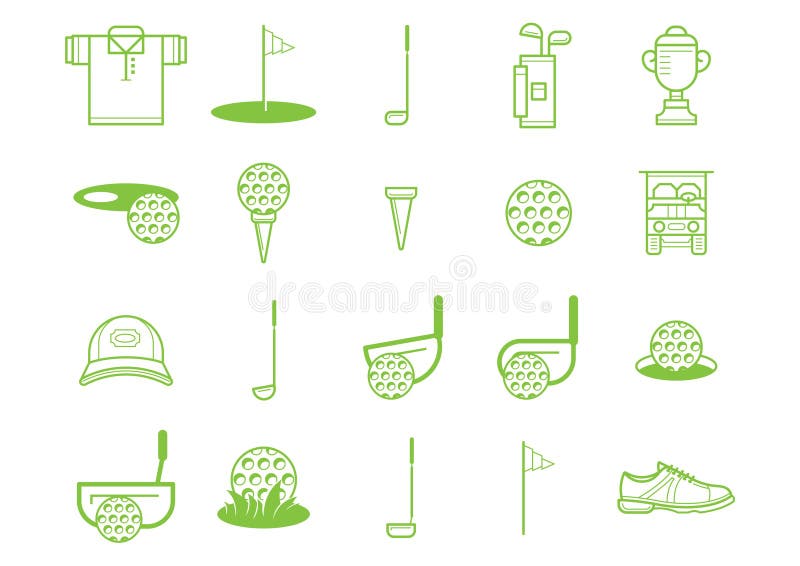 Golf Icon Set. Vector Illustration Decorative Design Stock Vector ...