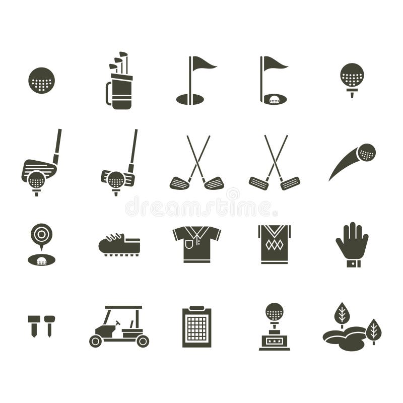 Golf Icons Collection. Vector Illustration Decorative Design Stock ...